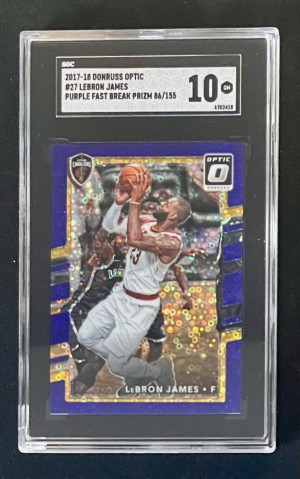 2017 Donruss Optic Lebron James Purple Fast Break /155 SGC 10 | MCP