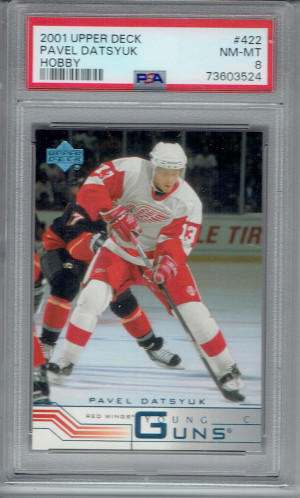 2001-02 Upper Deck Young Guns Hobby Rookie Pavel Datsyuk #422 PSA 8 | MCP