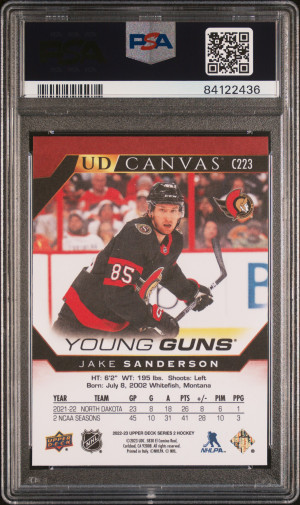 2022 Upper Deck UD Canvas Series 2 Jake Sanderson #C223 UD Canvas PSA ...