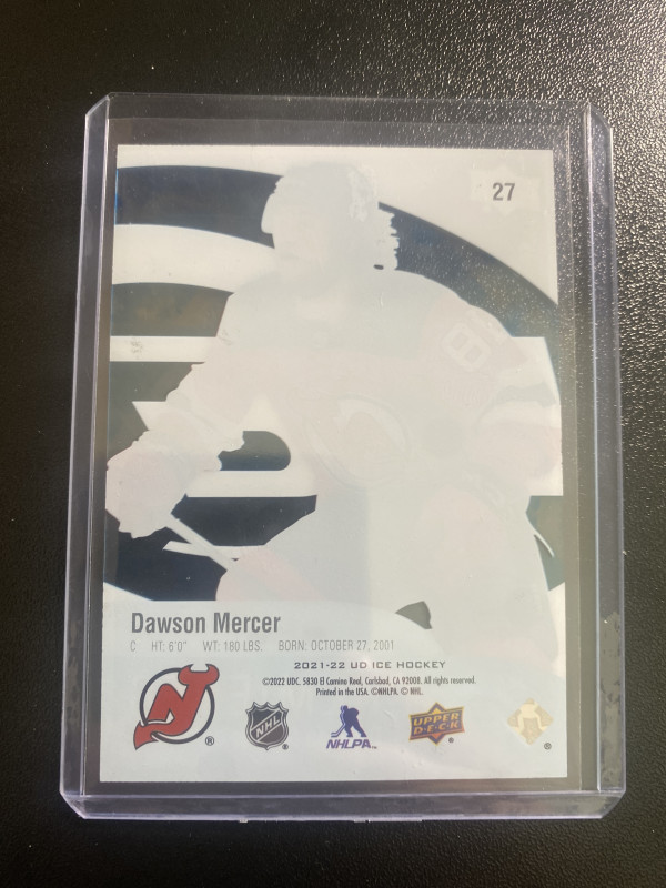 Dawson Mercer 21-22 UD Ice Premieres 44/149 | MCP